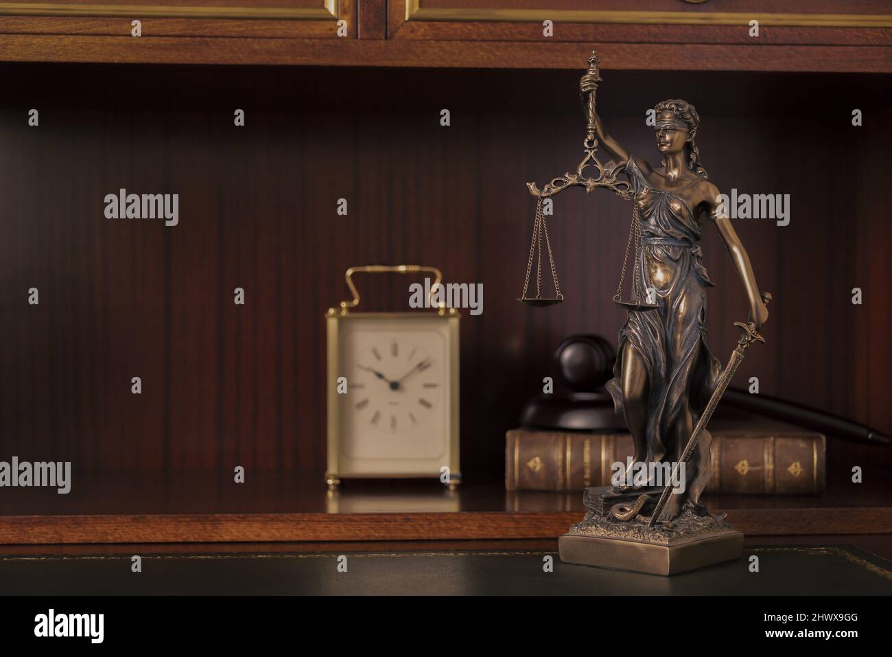 detail of lady justice statue with scales and blindfold Stock Photo - Alamy