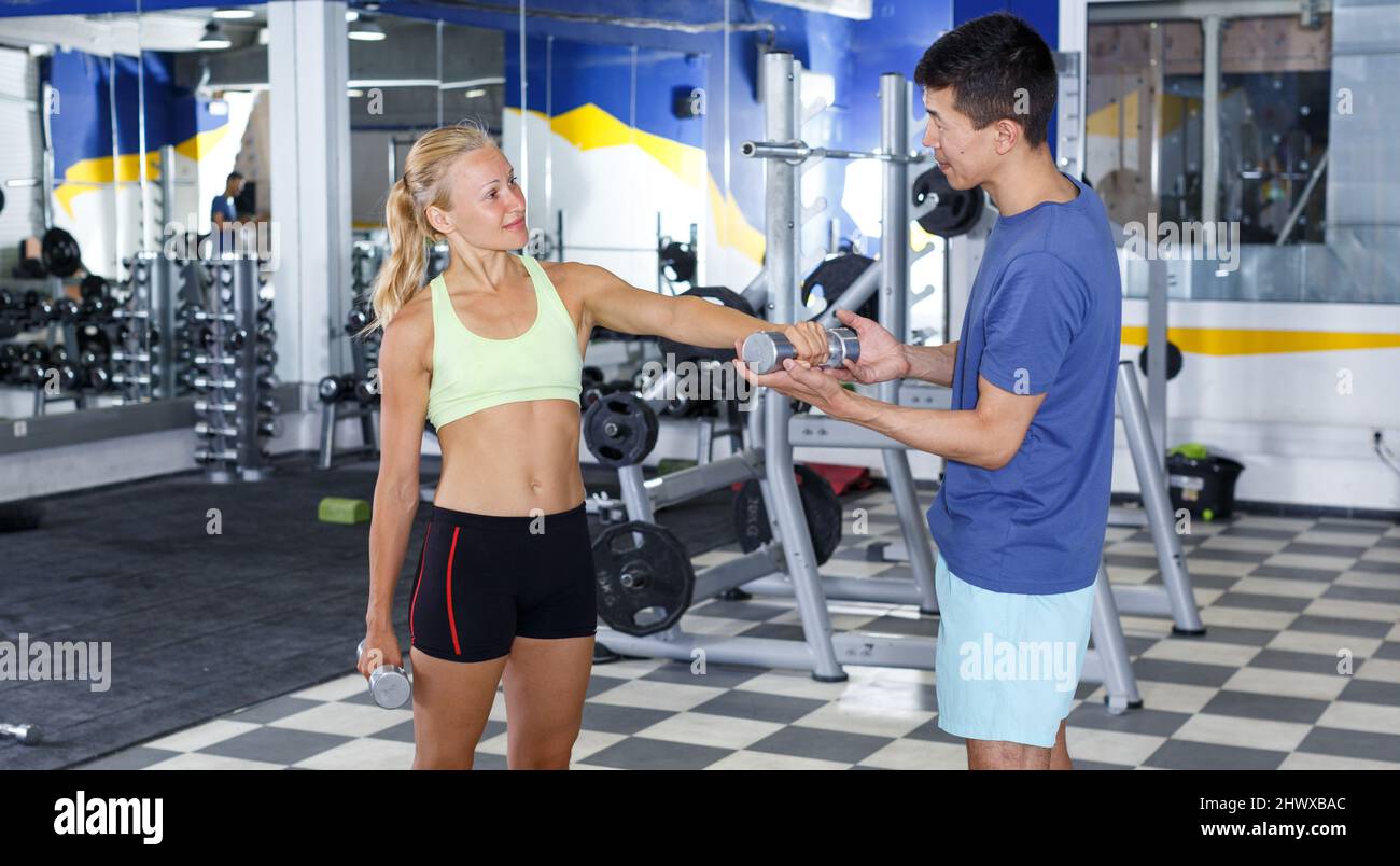 Couple during powerful training hi-res stock photography and images - Alamy
