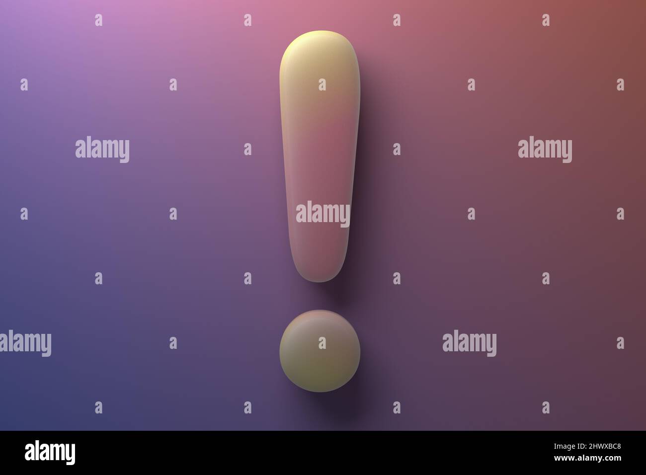 Glowing exclamation mark symbol on hi-res stock photography and images ...