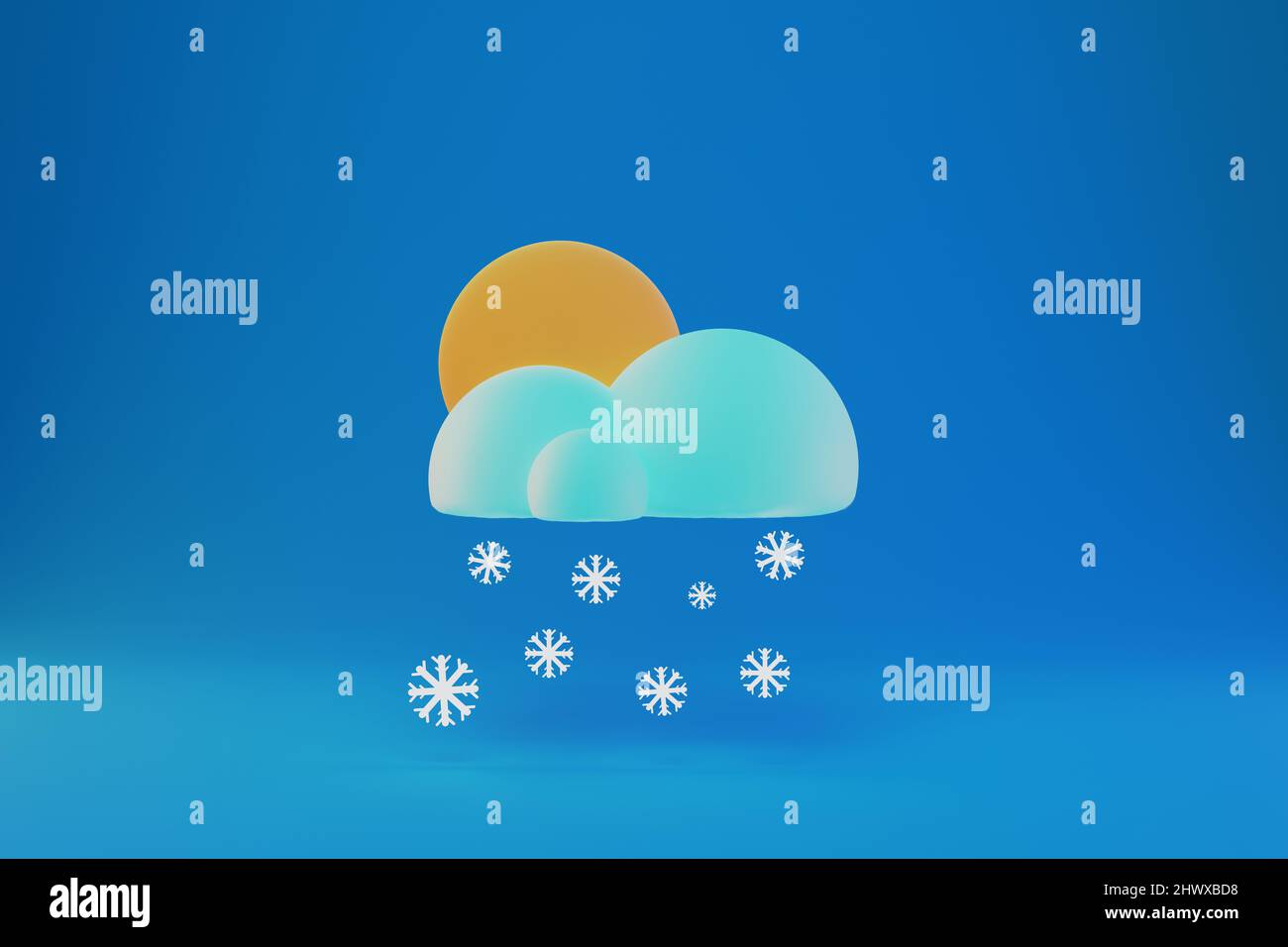 snowy weather icon in 3d illustration render cartoon style Stock Photo ...