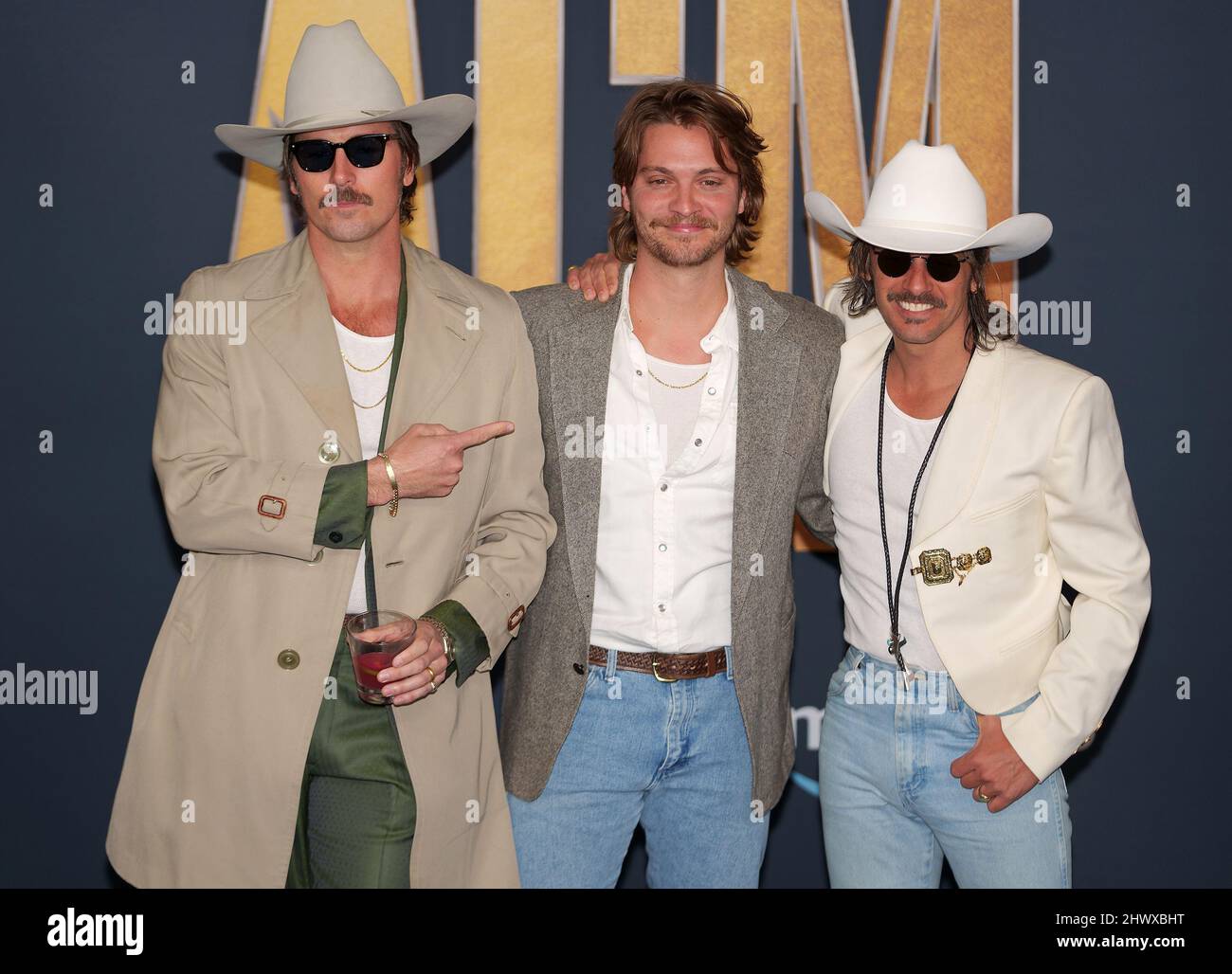 Cameron Duddy and Mark Wystrach of Midland and Luke Grimes arrive at ...