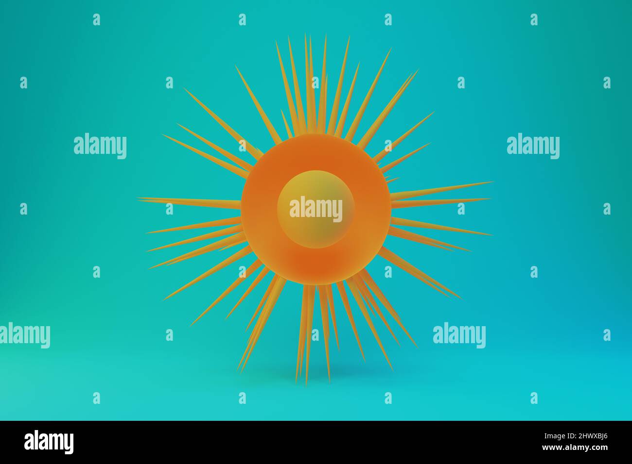 sunny weather icon in 3d illustration render style Stock Photo - Alamy