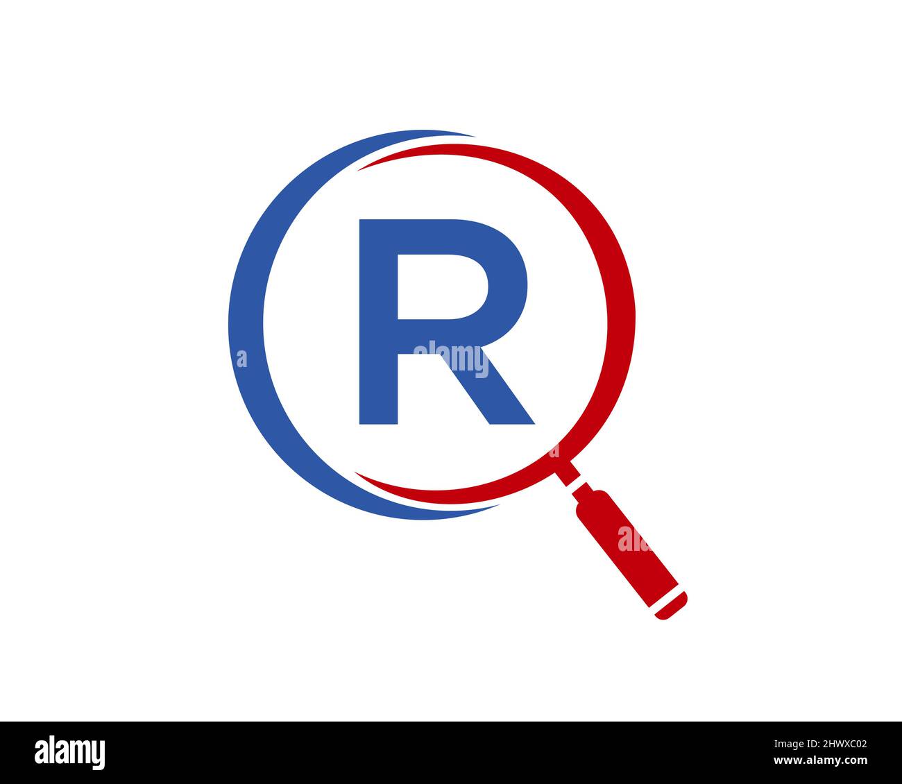 Magnifying Glass On Letter R concept. Search Logo. Initial R Letter ...