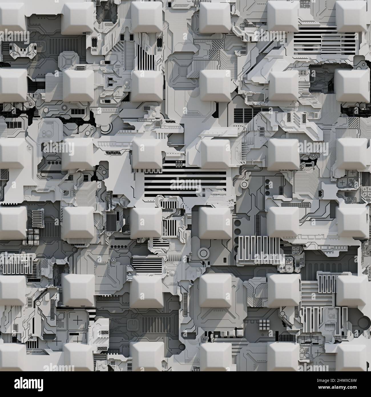 sci-fi panel, seamless technology wall background Stock Photo - Alamy