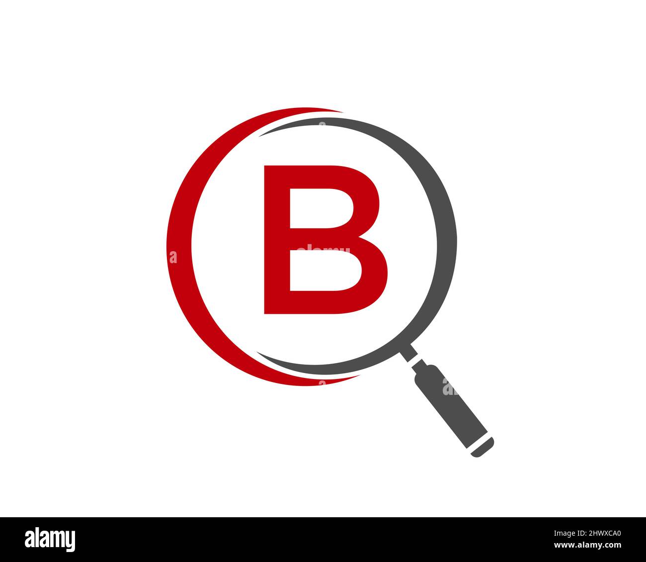 Magnifying Glass On Letter B concept. Search Logo. Initial B Letter ...