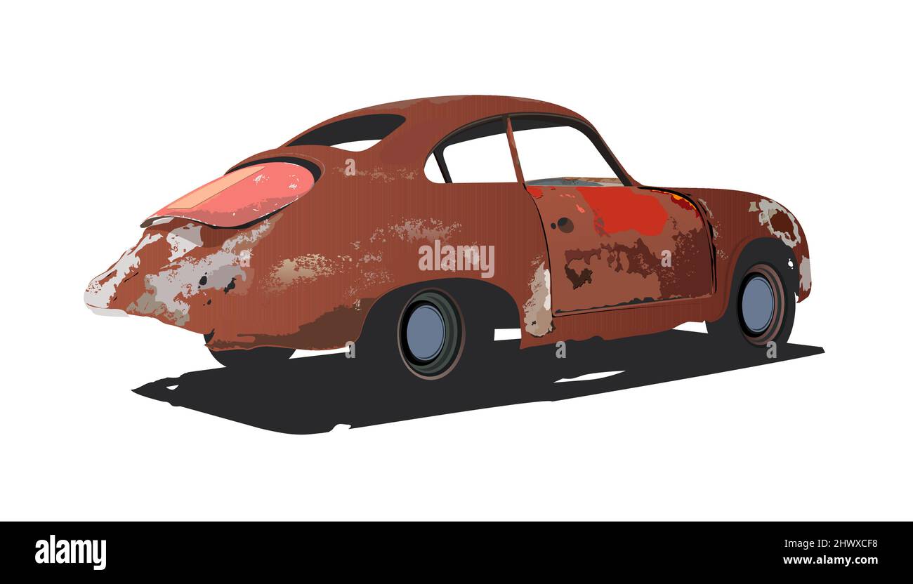 Old rusty retro car Stock Vector Images - Alamy