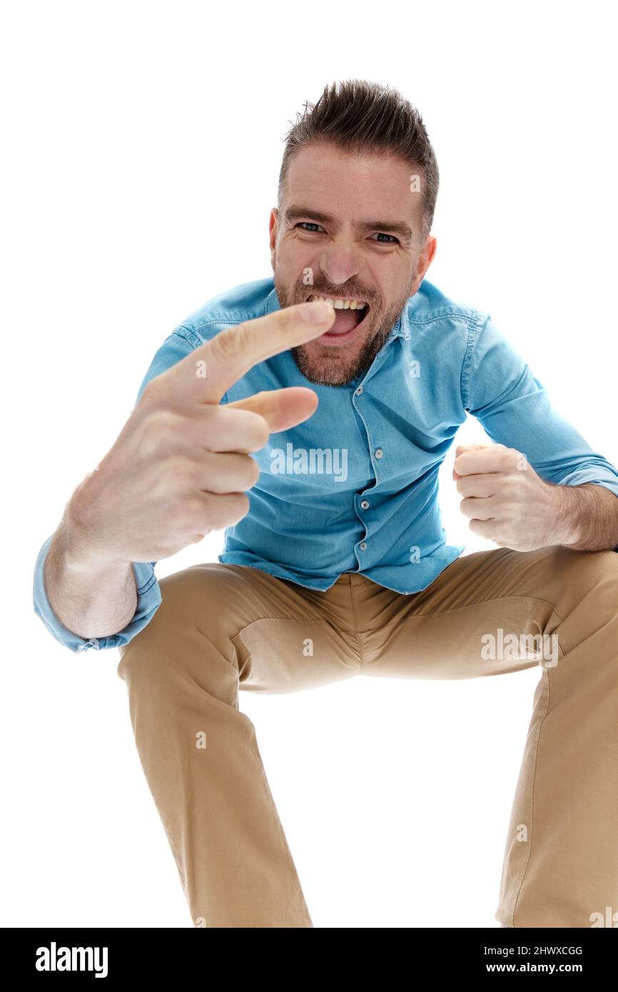 Man Looking Down Low Angle