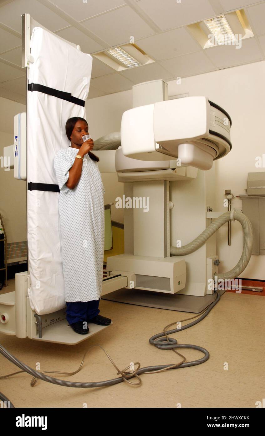 Barium meal, a procedure in which radiographs of the esophagus, stomach ...