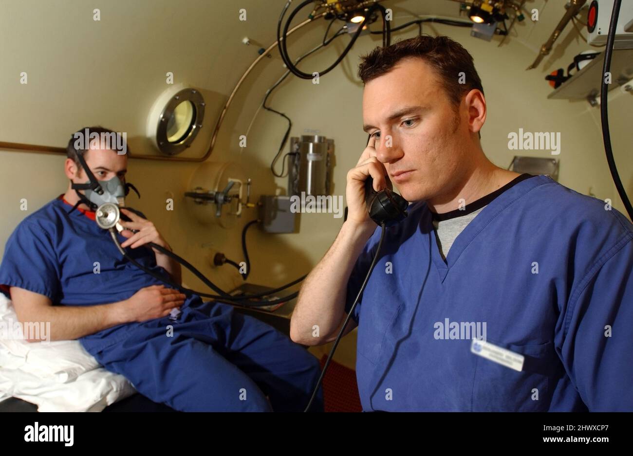 Inside the hyperbaric oxygen chamber at the Hospital of St John & St ...