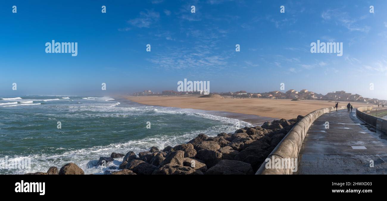 Panoramic of Hossegor beach - France Stock Photo - Alamy