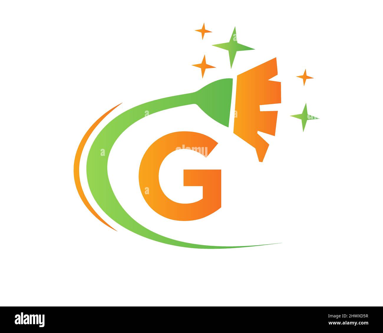 Cleaning logo with G letter concept. House clean and Broom logo. G ...
