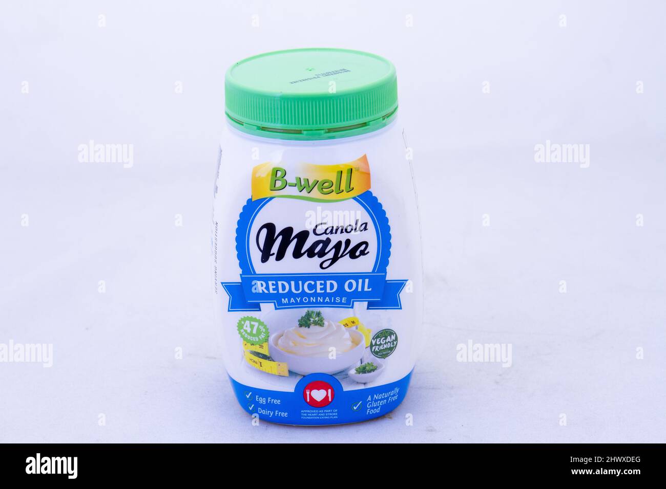 Johannesburg, South Africa - a tub of B-Well canola mayonnaise isolated ...
