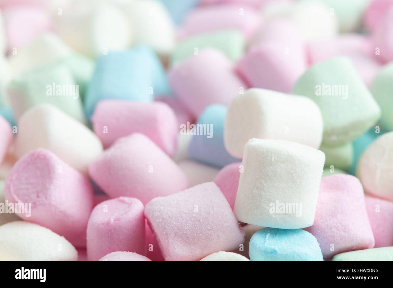 Colorful marshmallows background close up. Fluffy cute marshmallows ...