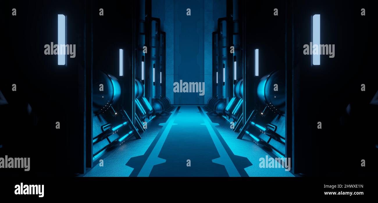 Elegant Cyber Background Alien Spaceship Room Tunnel Corridor Light ...