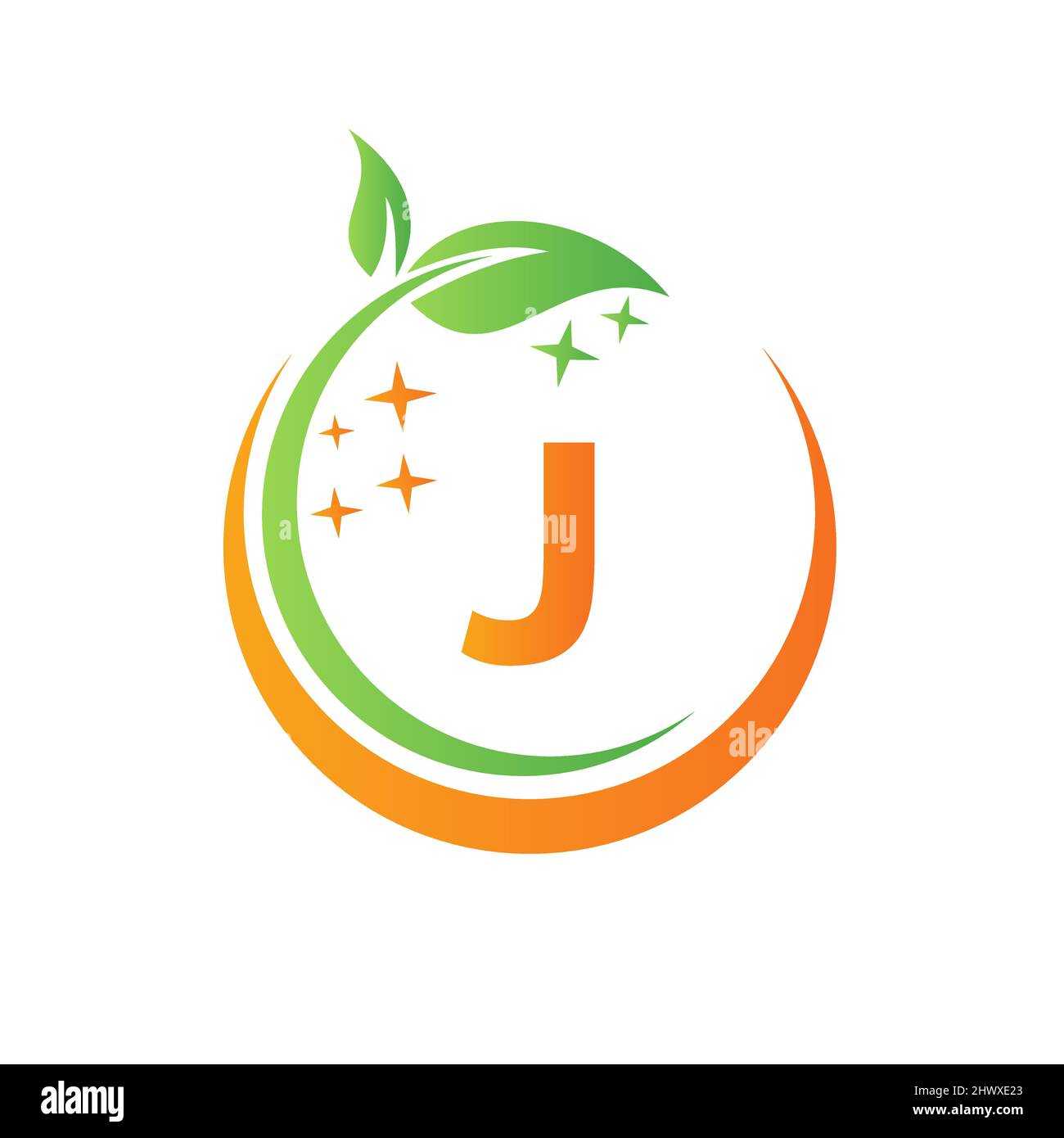 House Cleaning Logo On Letter J With Water Spa And Leaf Concept. Maid ...
