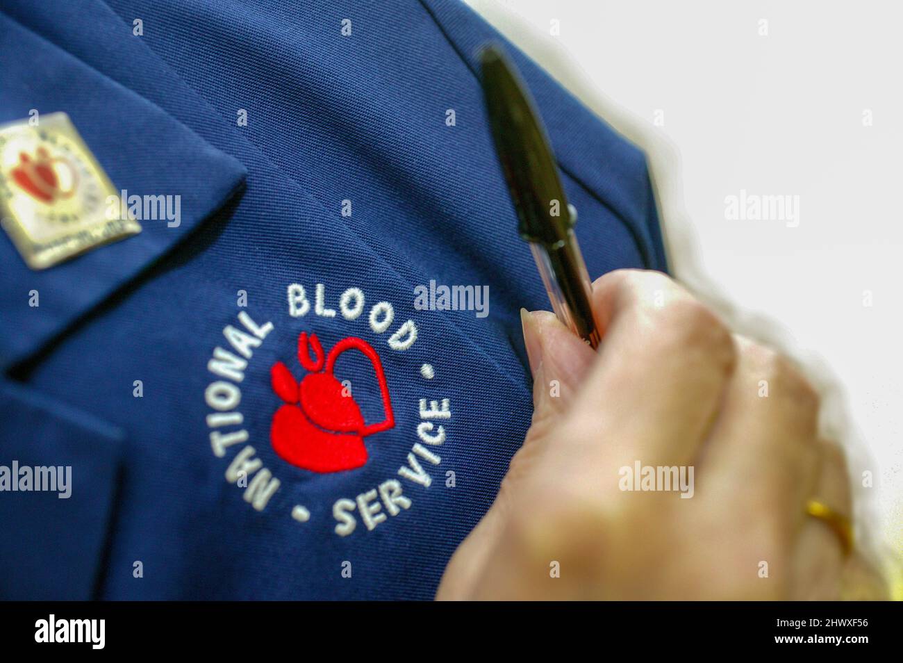 The National Blood Service emblem from a nurses uniform -Model Released ...