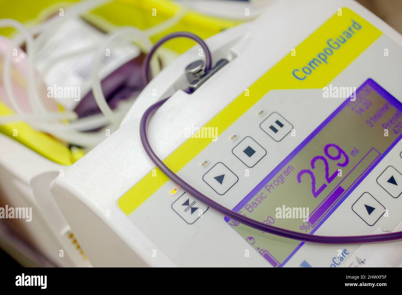 Fresenius HemoCare CompoGuard blood collection system Stock Photo - Alamy