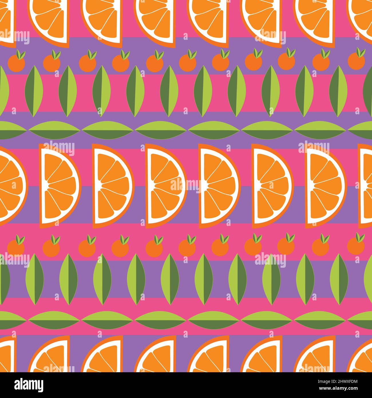 Stylish citrus oranges summer seamless pattern. Perfect for textile ...