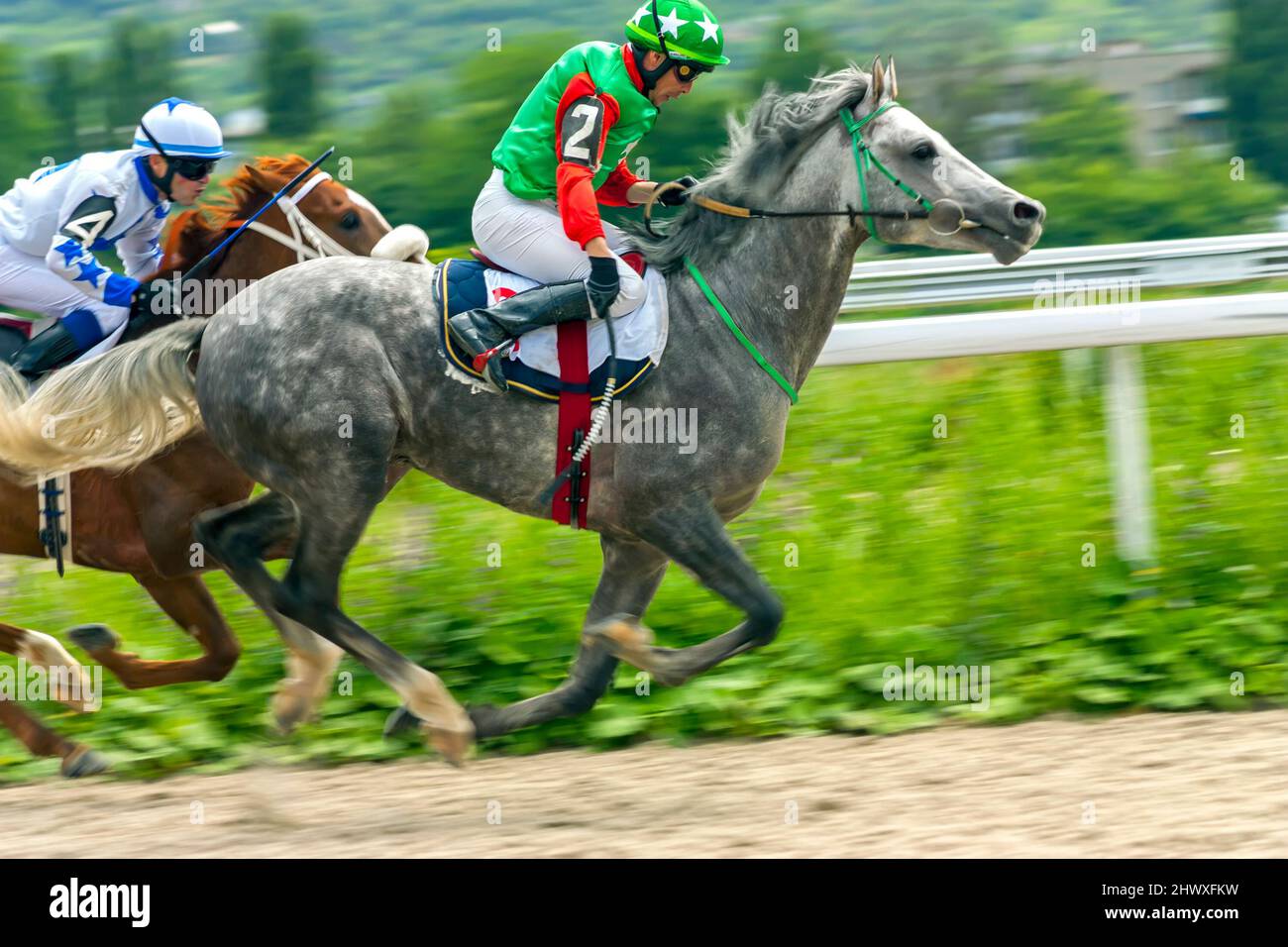 Horse race to a Sprint Prize in Pyatigorsk hippodrome Stock Photo - Alamy