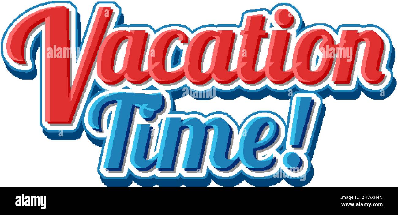 Vacation time text icon on white background illustration Stock Vector ...