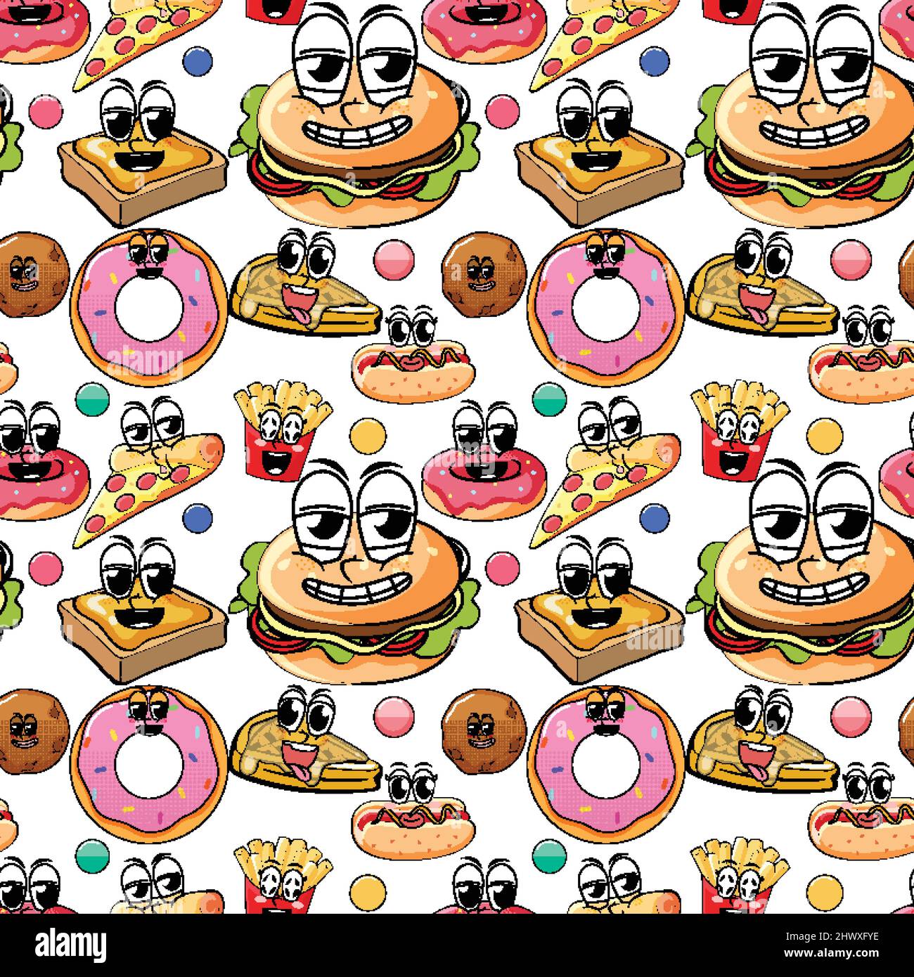 Seamless pattern cartoon on white background illustration Stock Vector ...