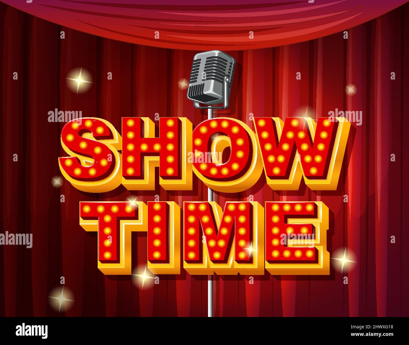Show time logo with microphone illustration Stock Vector Image & Art ...