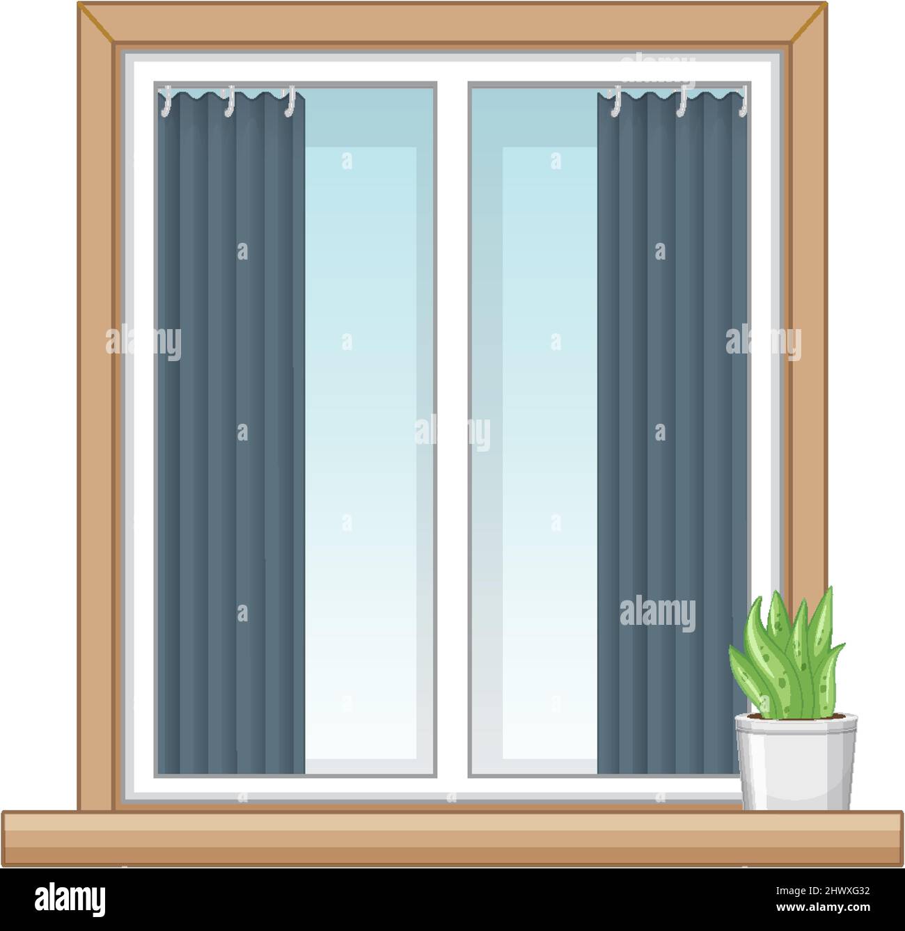 A window for apartment building or house facade illustration Stock ...