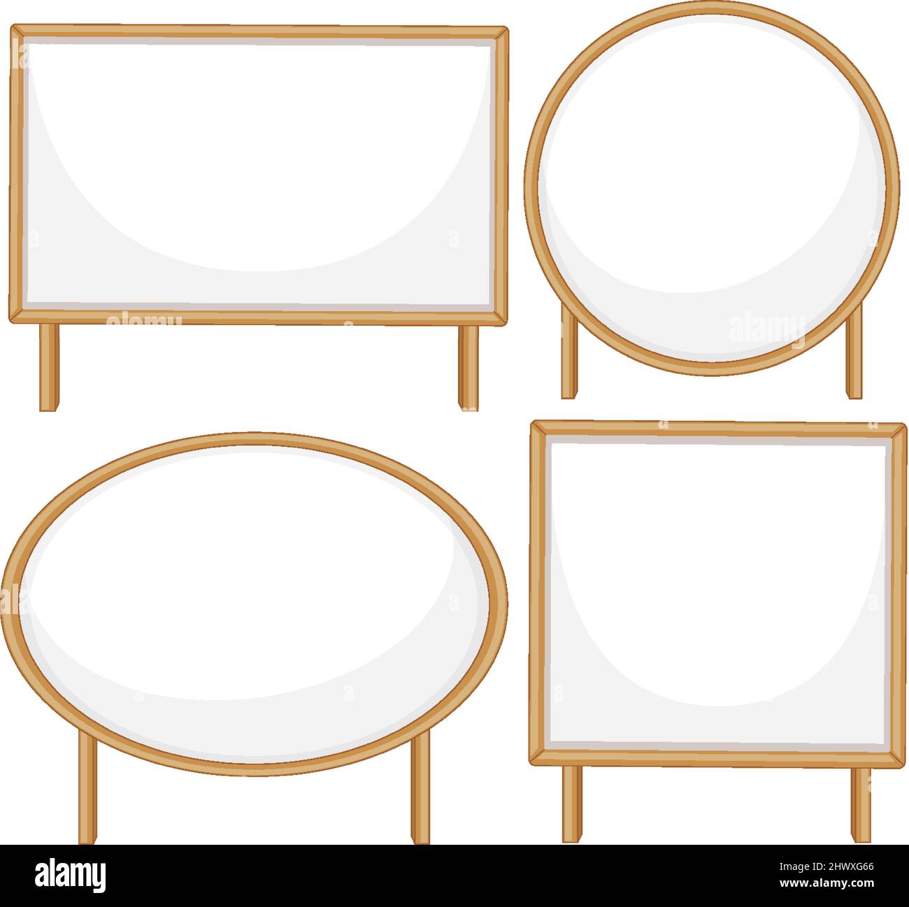 Set of wooden sign banner illustration Stock Vector Image & Art - Alamy