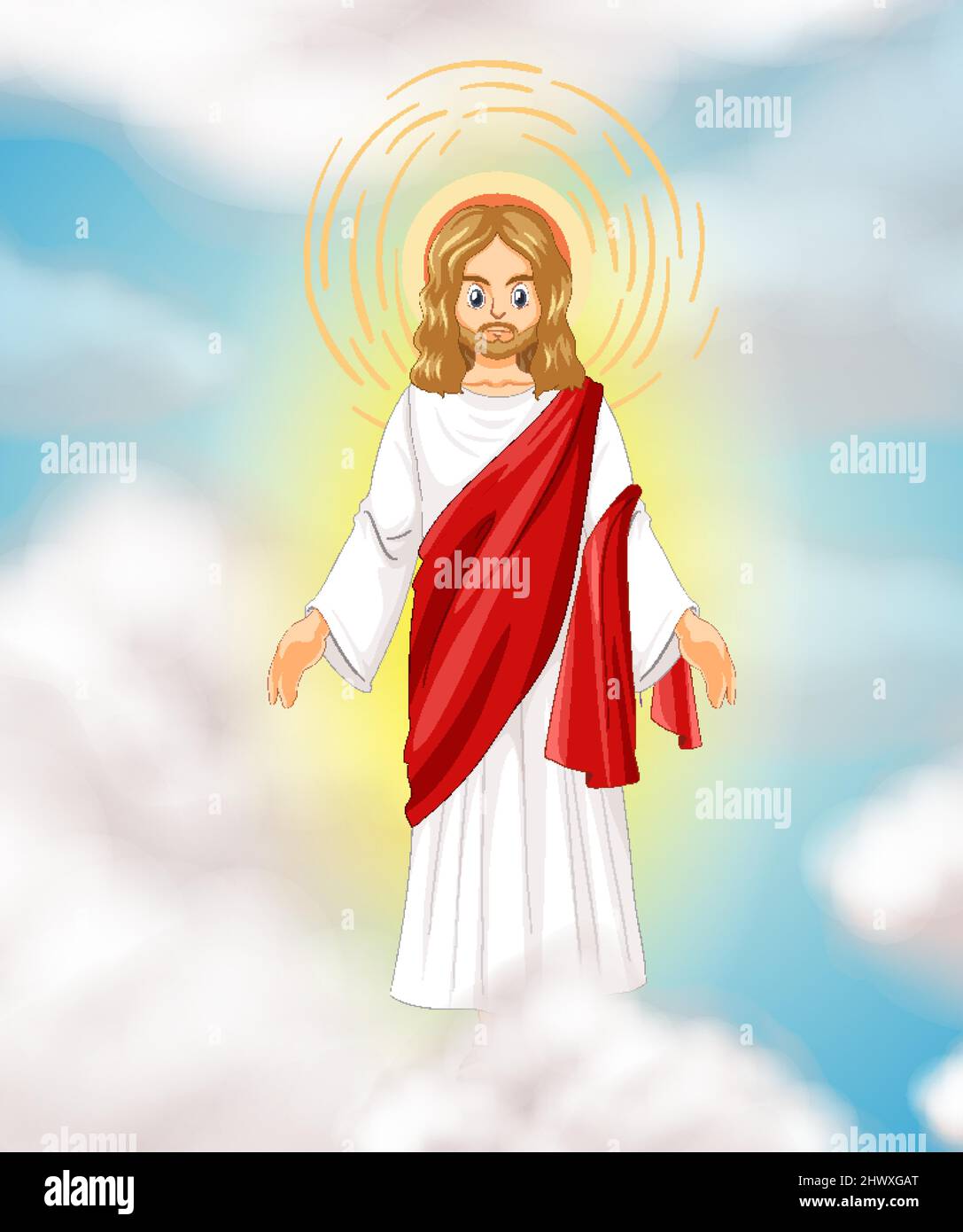 Jesus with kids in cartoon hi-res stock photography and images - Alamy