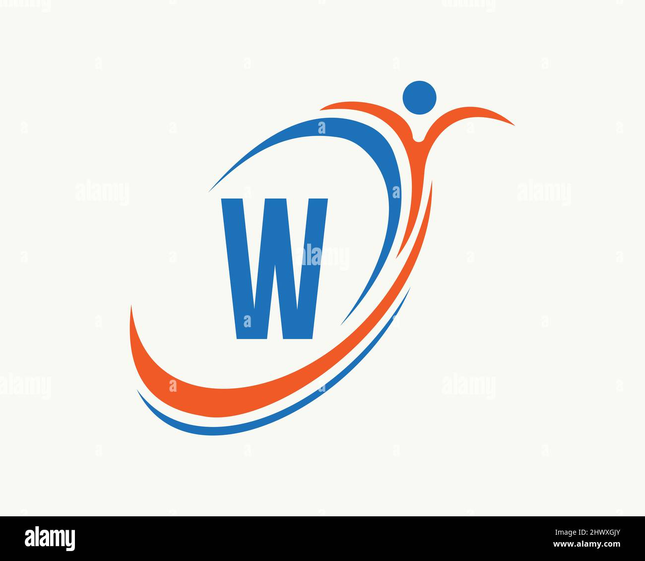 Bio, health icon. Medical logo design with W letter concept. Fitness ...