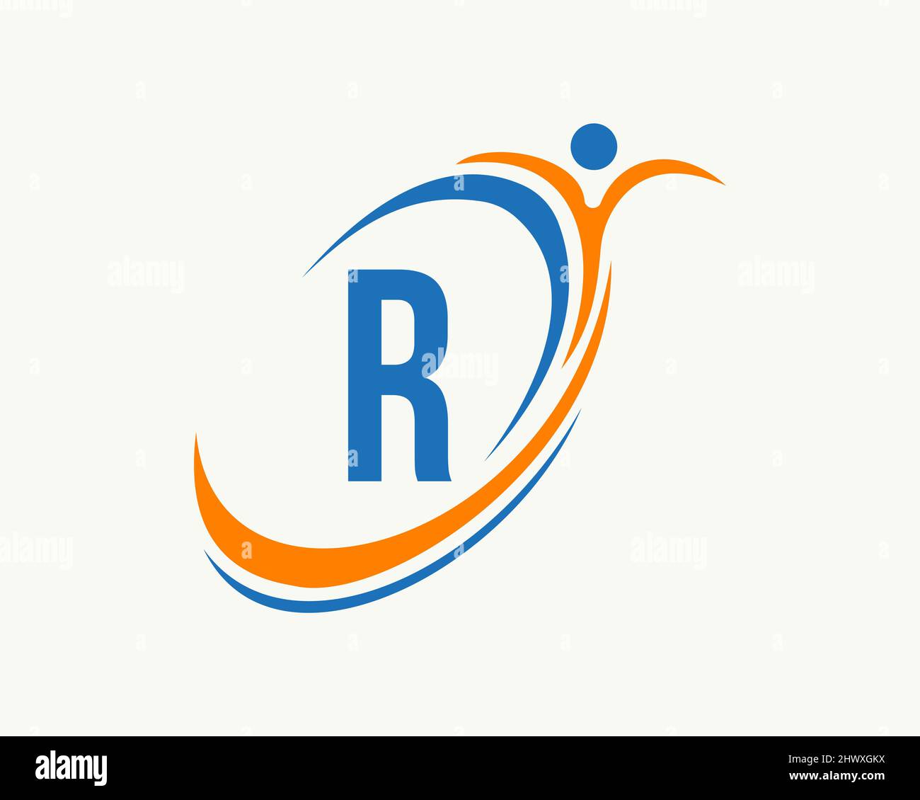 Bio, health icon. Medical logo design with R letter concept. Fitness ...