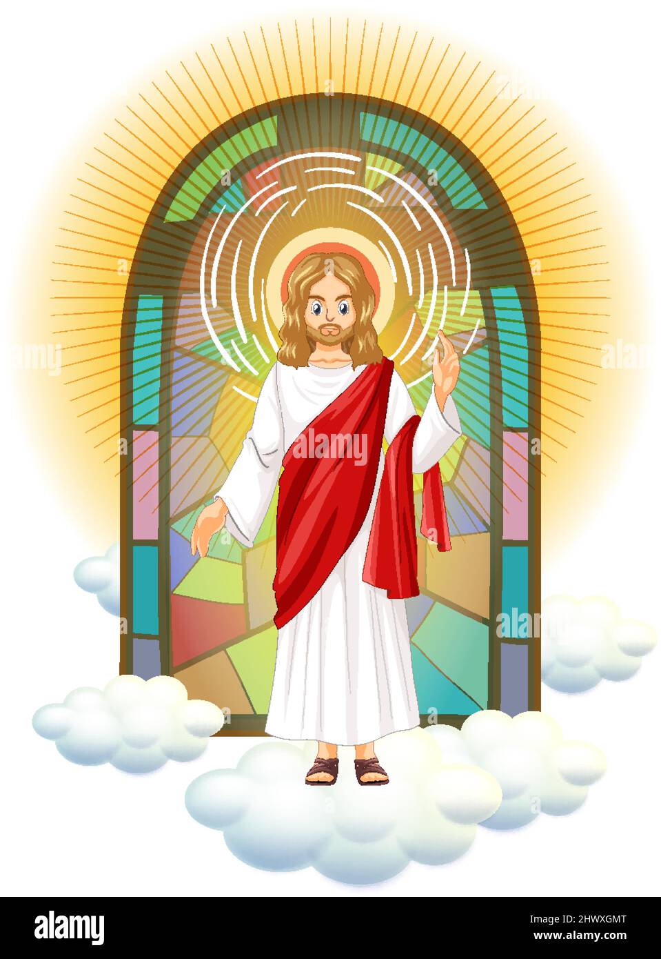 Jesus Christ character in cartoon style illustration Stock Vector Image ...