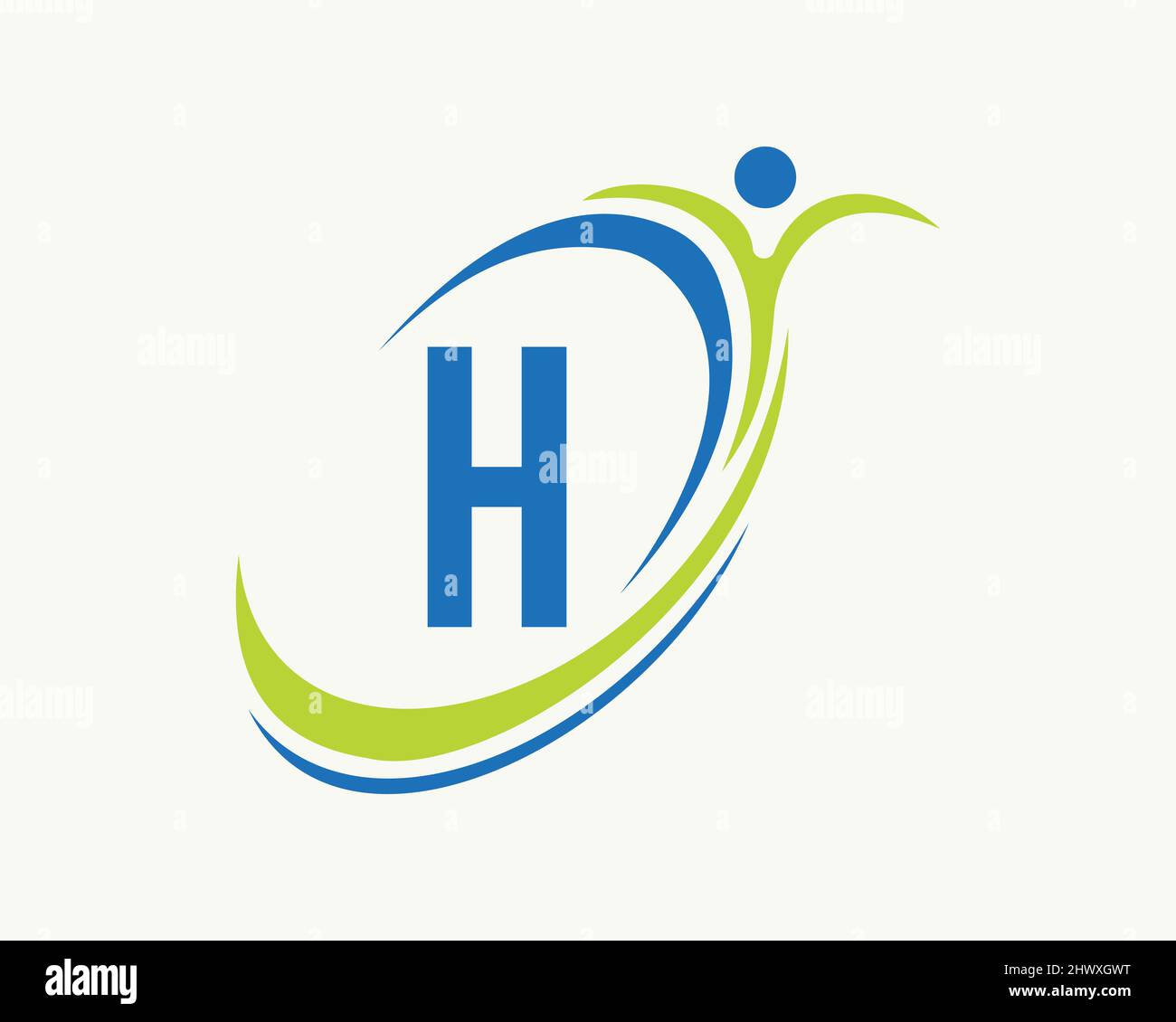 Bio, health icon. Medical logo design with H letter concept. Fitness ...