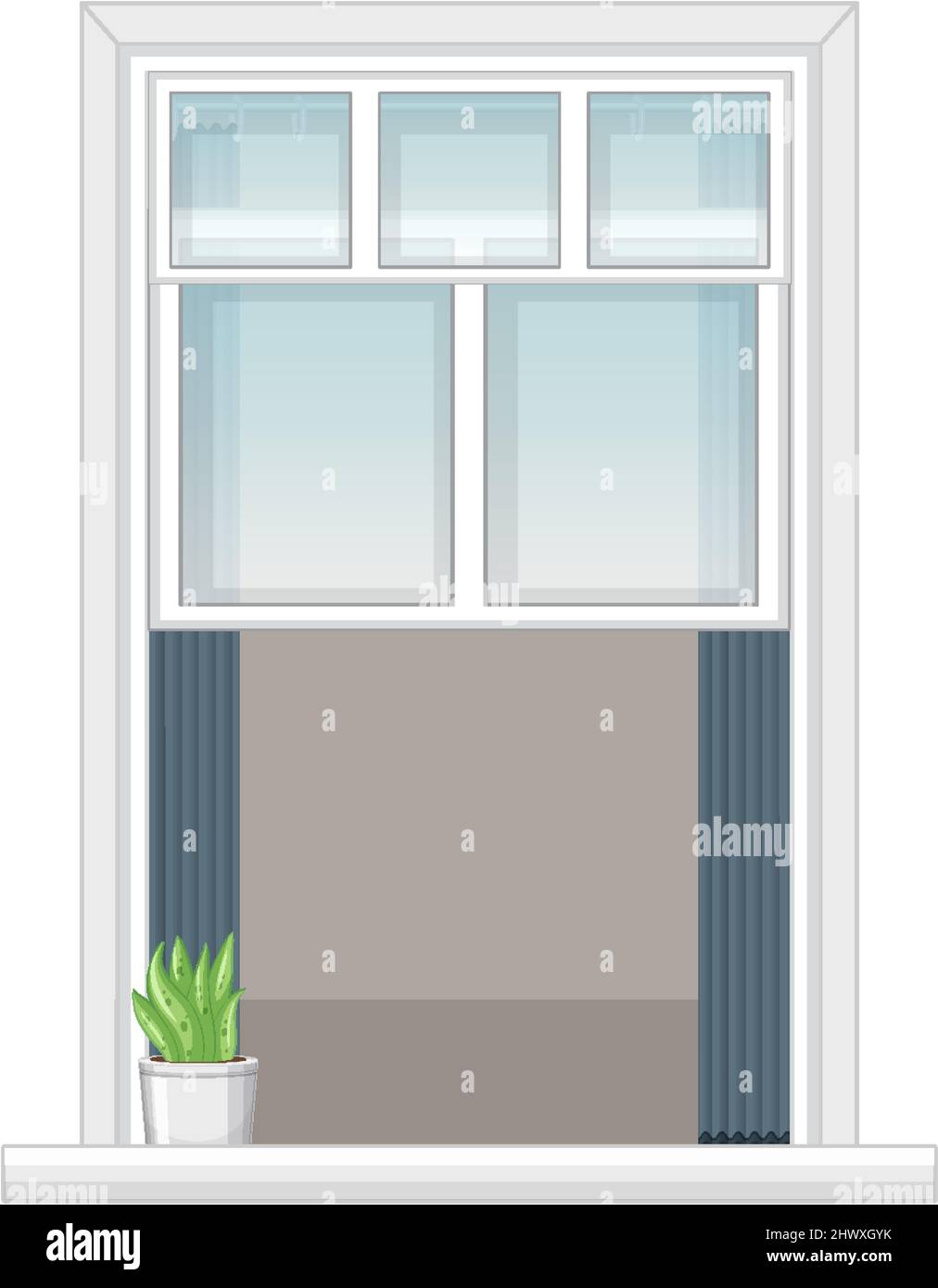 A window for apartment building or house facade illustration Stock ...
