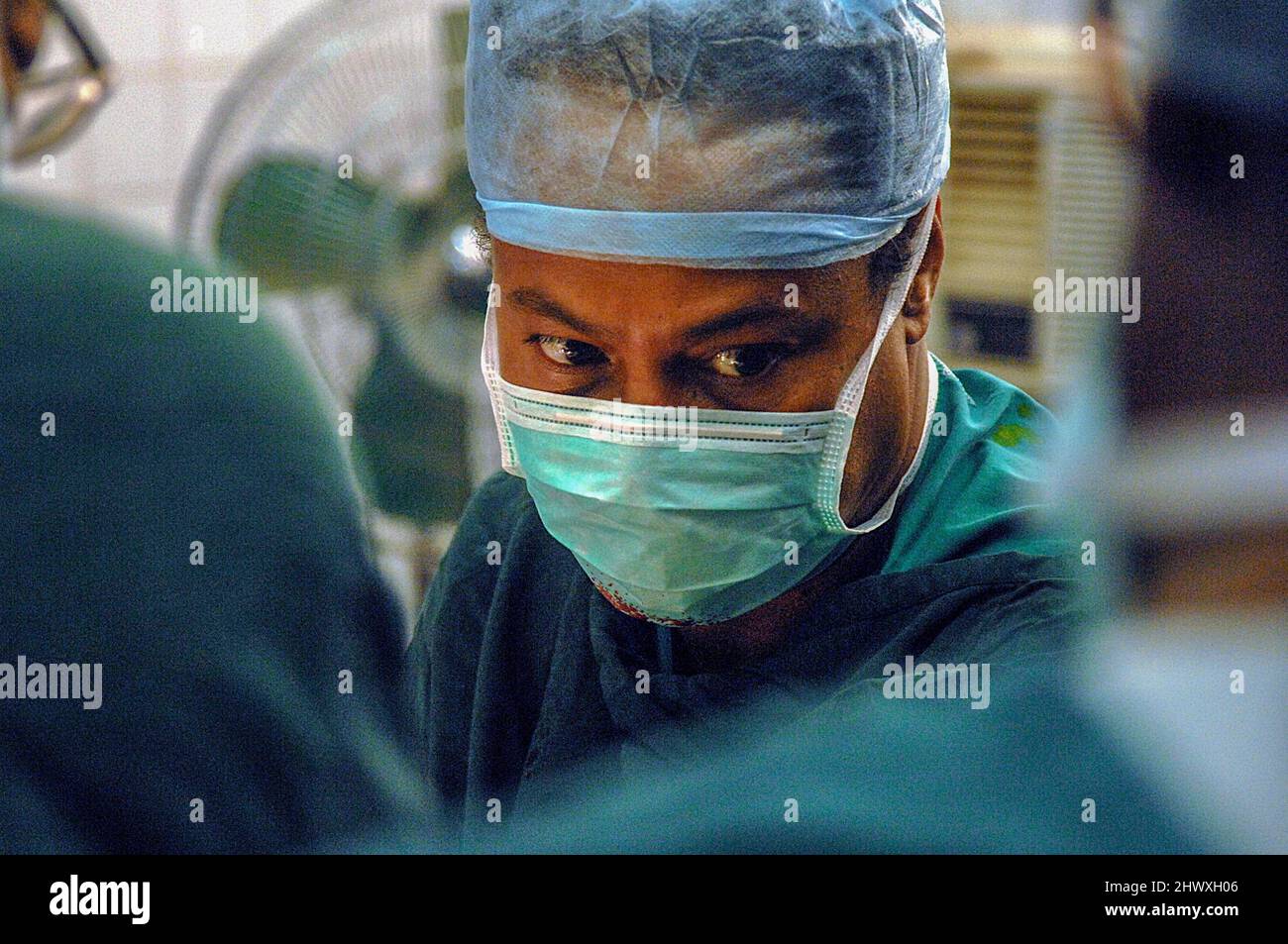 Close up view of face of masked surgeon.(MODEL RELEASED Stock Photo - Alamy