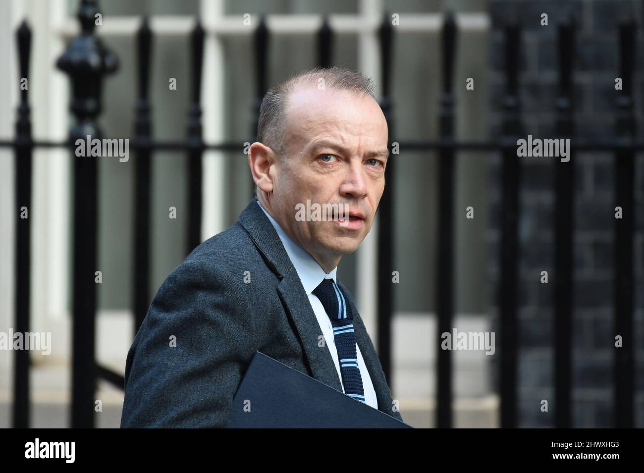 London, UK. 8th Mar, 2022. Chris Heaton Chief Whip arrives in Downing ...