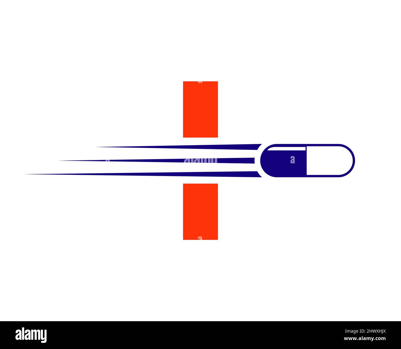 Medicine logo with I letter. I Medicine pill or tablet logo concept ...