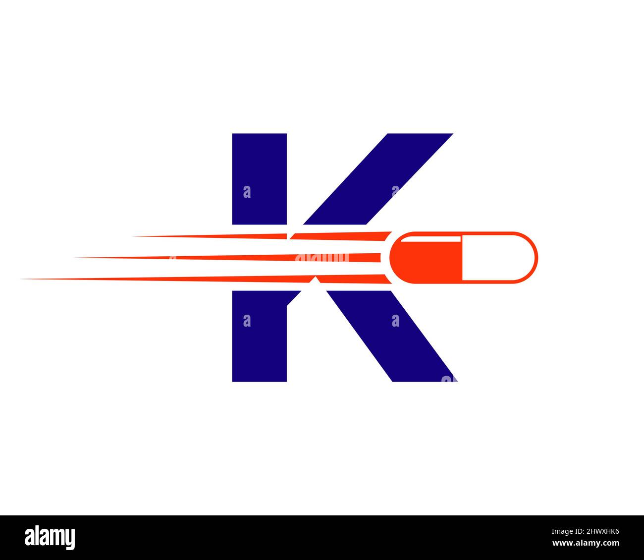 Medicine logo with K letter. K Medicine pill or tablet logo concept ...