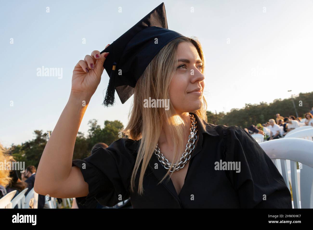 Person proud academic student diploma degree close up hi-res stock ...