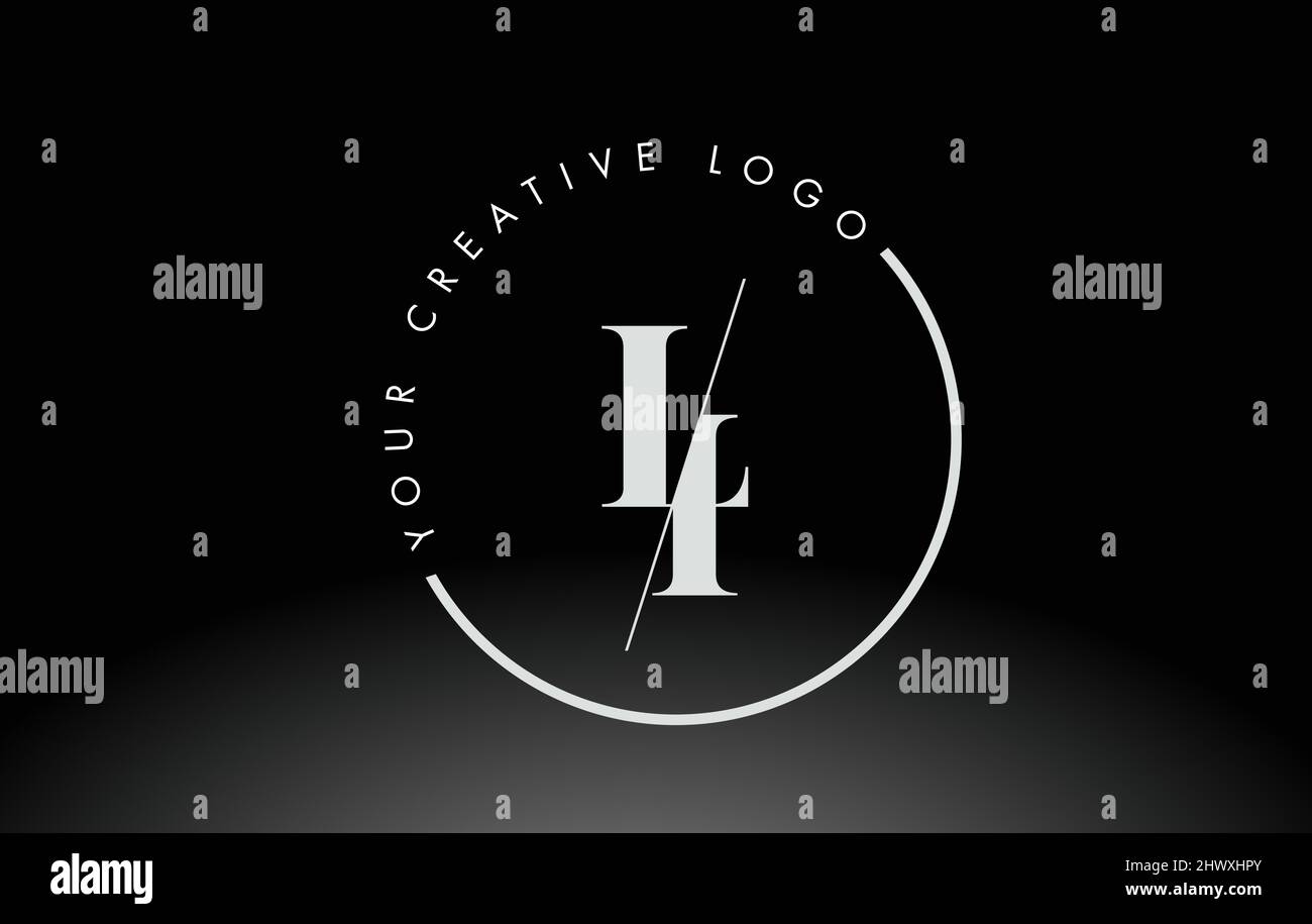 White LI Letter Logo Design with Creative Intersected and Cutted Serif ...