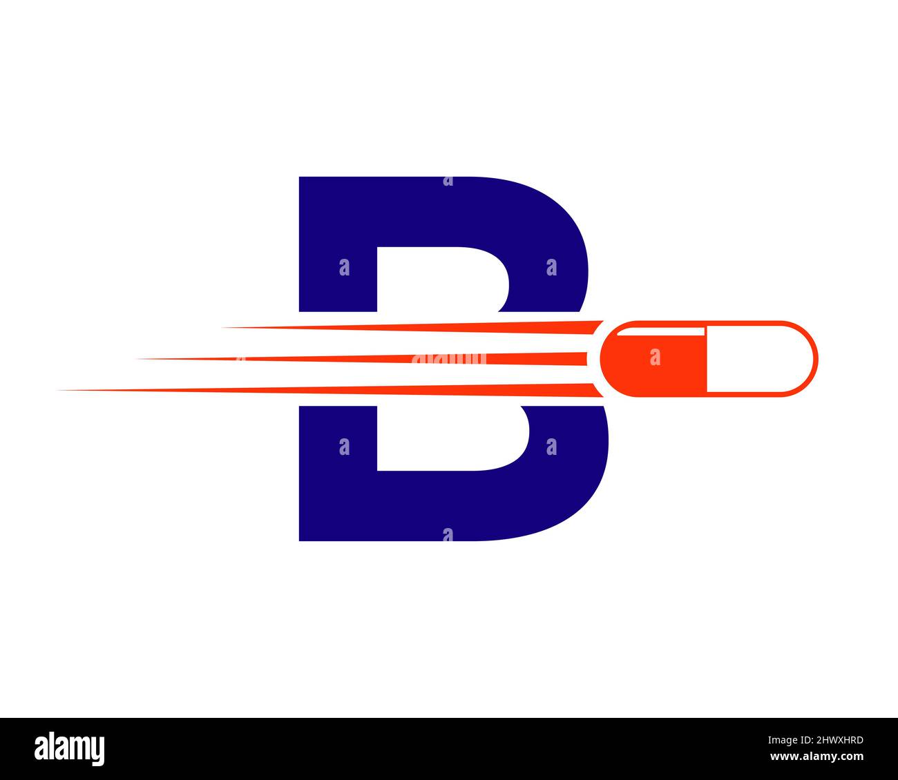Medicine logo with B letter. B Medicine pill or tablet logo concept ...