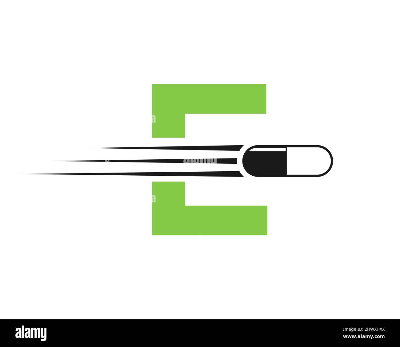 Medicine logo with E letter. E Medicine pill or tablet logo concept ...