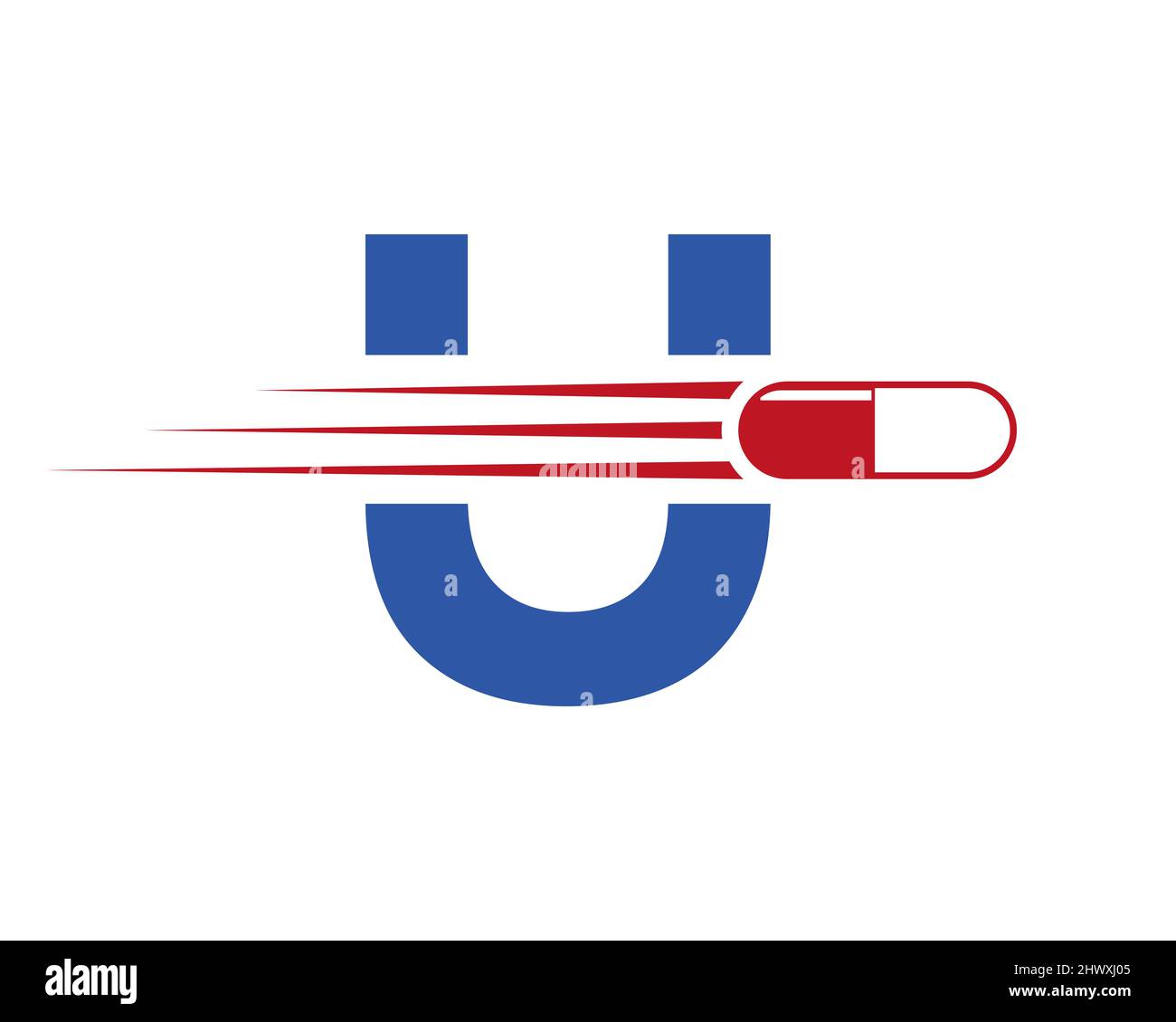 Medicine logo with U letter. U Medicine pill or tablet logo concept ...