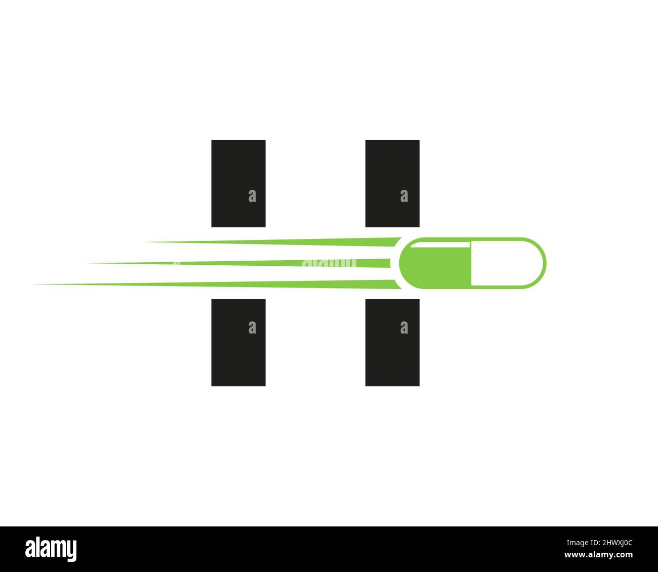 Medicine logo with H letter. H Medicine pill or tablet logo concept ...