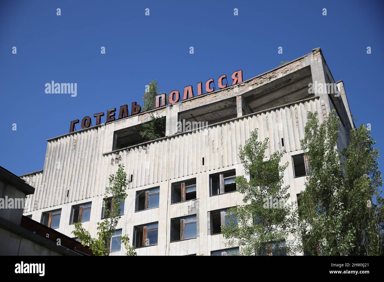 Hotel Building in Pripyat Town in Chernobyl Exclusion Zone, Chernobyl ...