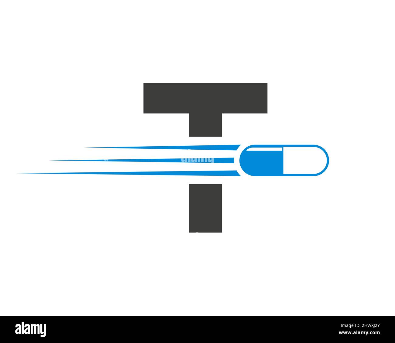 Medicine logo with T letter. T Medicine pill or tablet logo concept ...