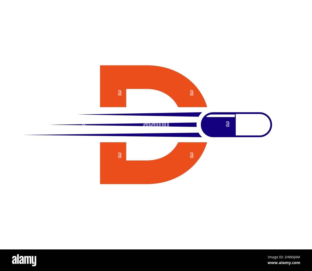 Medicine logo with D letter. D Medicine pill or tablet logo concept ...