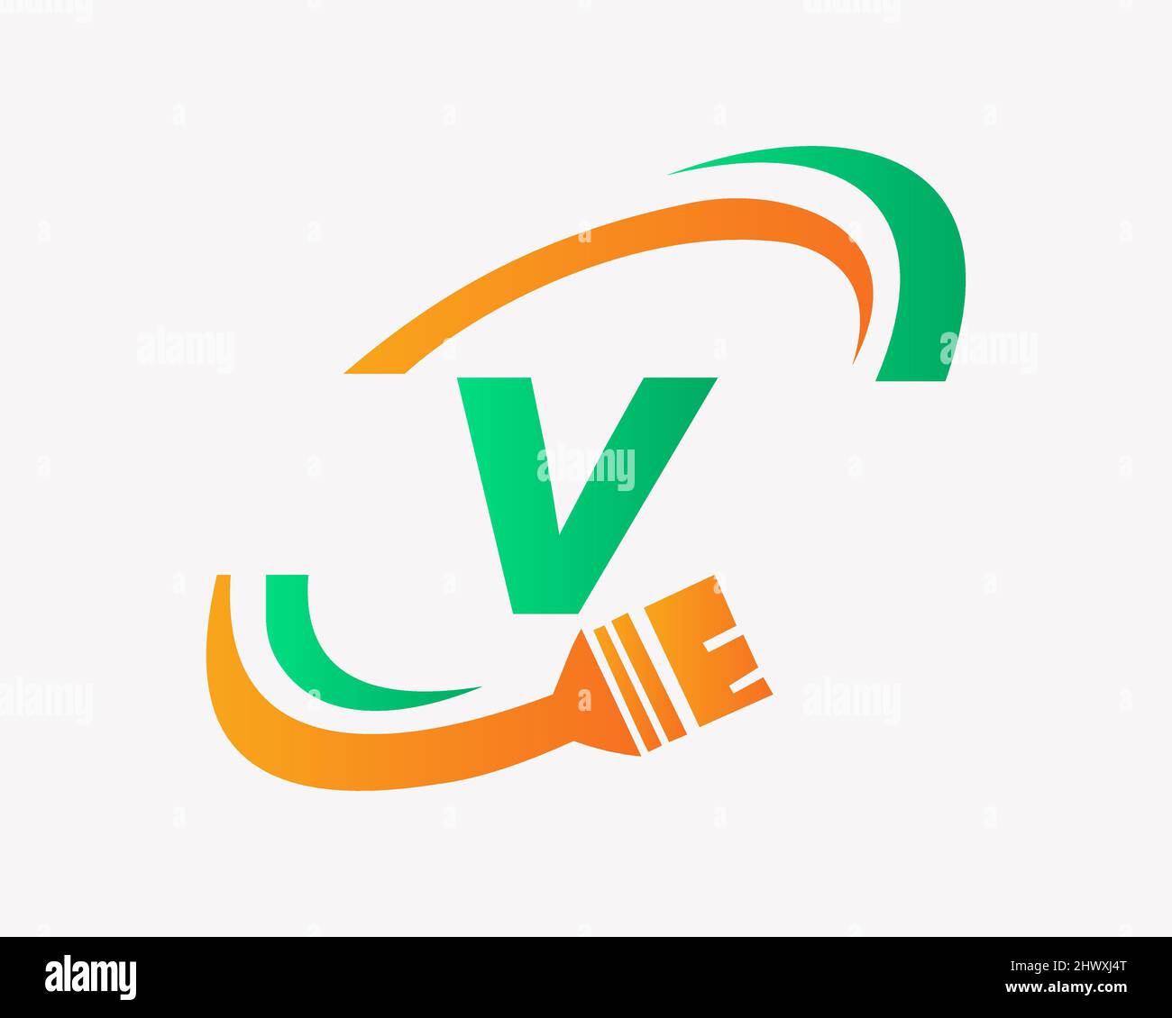 Paint logo with V letter concept. V letter House Painting Logo Design ...