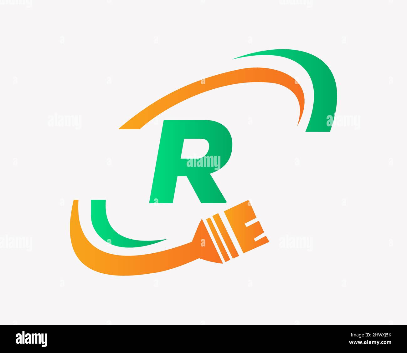 Paint logo with R letter concept. R letter House Painting Logo Design ...