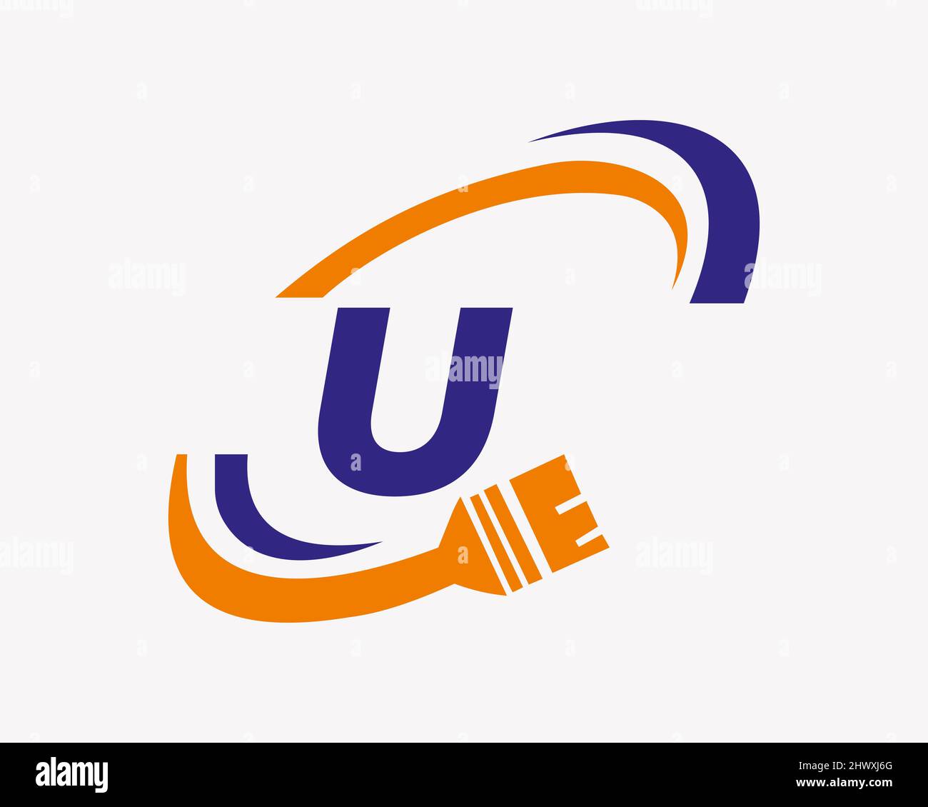 Paint logo with U letter concept. U letter House Painting Logo Design ...